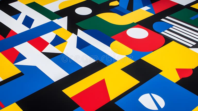Abstract Geometric Pattern Bold Colors Shapes and Modern Design AI ...