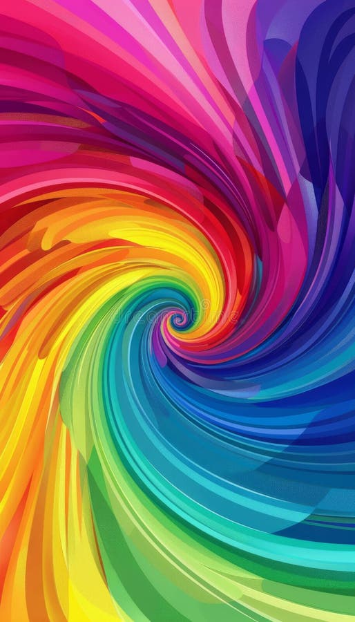 Colorful Vortex Swirl with Bright Rainbow Colors and Abstract Waves ...