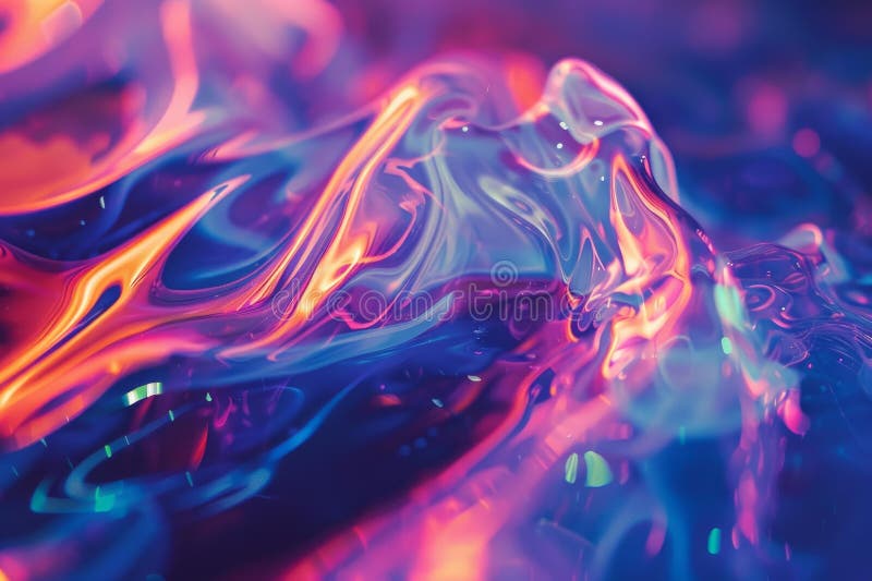 Abstract Vibrant Liquid Pattern with a Smooth Blend of Neon Colors ...