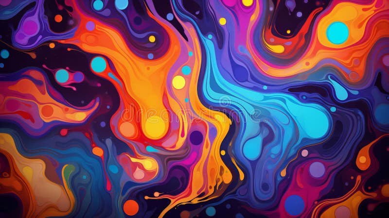 A Vibrant and Dynamic Abstract Painting with a Diverse Array of Colors ...