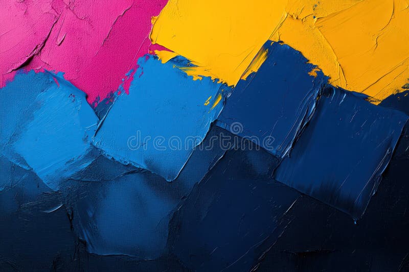 Colorful Abstract Painting with Overlapping Layers on Canvas Stock ...