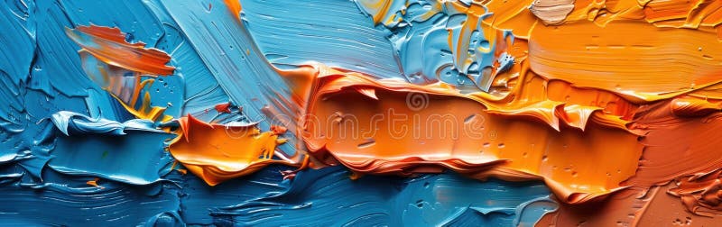 Colorful Abstract Painting Texture with Blue and Orange Complementary ...