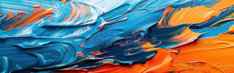 Colorful Abstract Painting Texture with Blue and Orange Complementary ...