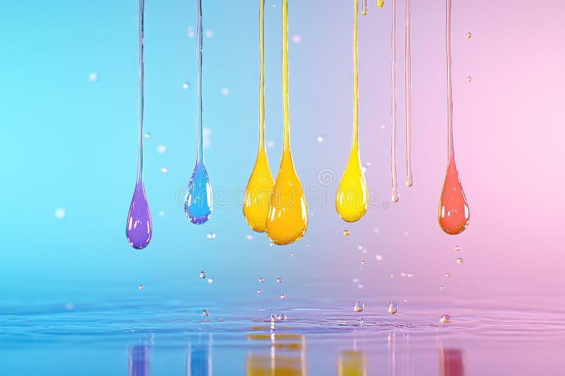 Colorful Abstract Dripping Paint Artwork Stock Illustration ...