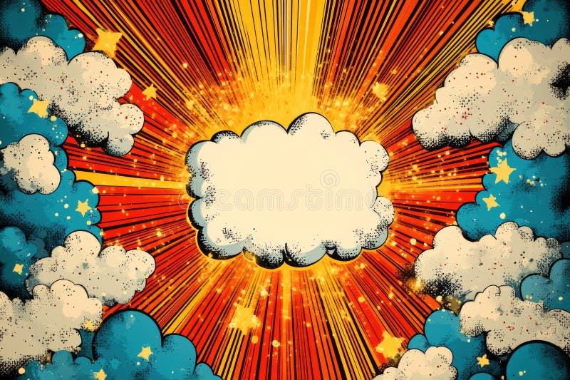 Vibrant and Dynamic Comic Book Action Scenes with Colorful Speech Bubbles and Creative Lines ...