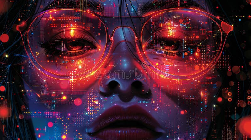 Comic-Style Hacker in a Hi-Tech Tapestry. Generative AI Stock Image ...