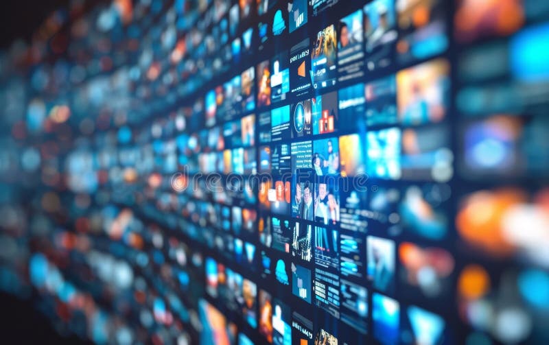 A Vibrant and Dynamic Composition of Television Screens Arranged in a ...