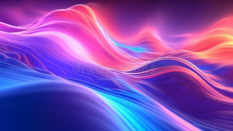A Vibrant and Dynamic Computer-generated Wave in an Explosion of Colors ...