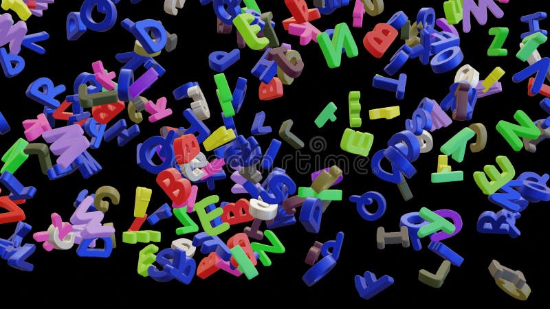 Colorful Falling Alphabet Animation (mov) with Transparent Background ...