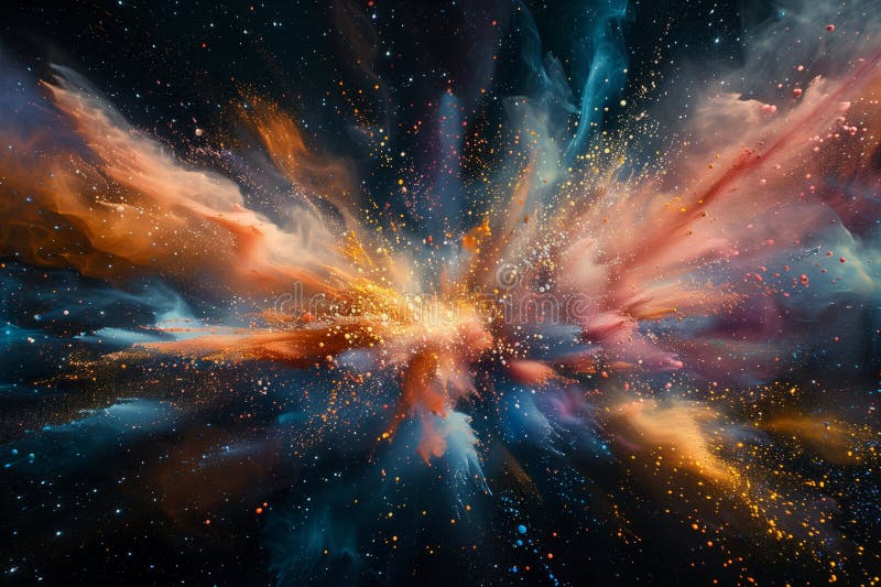 Vibrant and Dynamic Explosion of Colors Resembling a Cosmic Event Stock ...