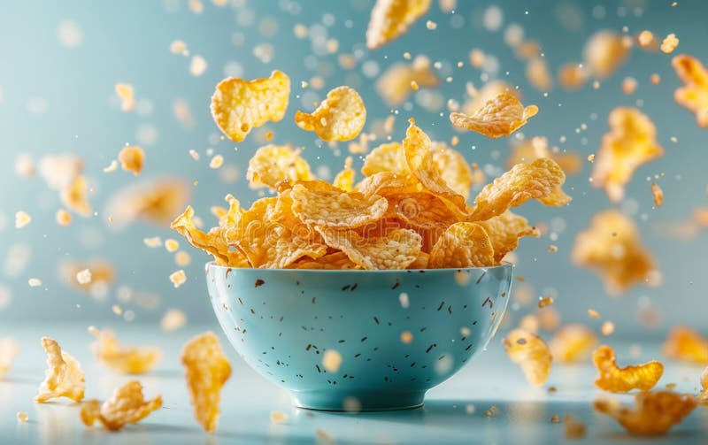 Vibrant and Dynamic Explosion of Corn Flakes in a Highspeed Motion with ...