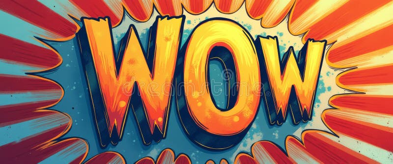 Bold WOW Comic-style Explosion Stock Photo - Image of comic, artistic ...