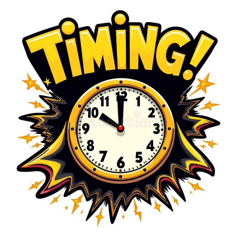 A Clock with the Bold Word Timing Stock Vector - Illustration of colors ...