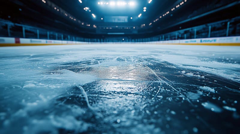 Vibrant and Dynamic Hockey Rink with Shining Ice Surface Stock ...