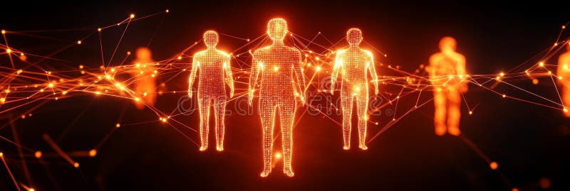 A Vibrant and Dynamic Illustration of a Network Connecting People a ...