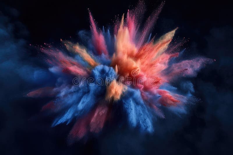 A Vibrant and Dynamic Image of a Colorful Explosion of Powder Flying ...