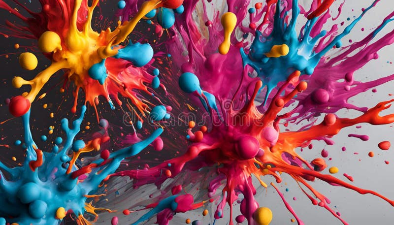 A Vibrant and Dynamic Image of Colorful Paint Splatters Exploding in ...