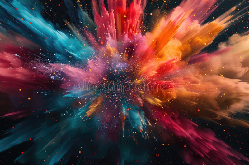 A Vibrant and Dynamic Image of Colorful Powder Flying through the Air ...