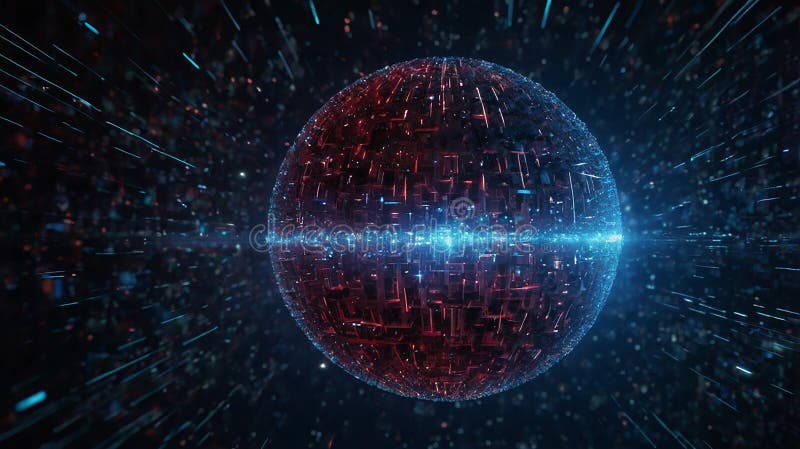 A Vibrant and Dynamic Image of a Digital Sphere Emitting Pulsating ...