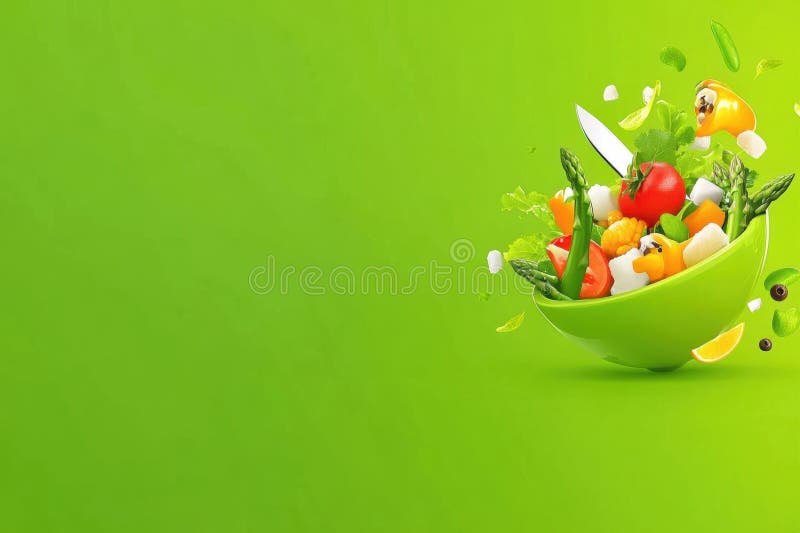 Fresh Veggie Salad Bowl Explosion Stock Photos - Free & Royalty-Free ...