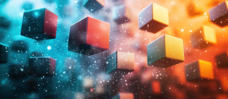 Dynamic Progression: 3D Cubes and Shapes in Motion with Bright ...