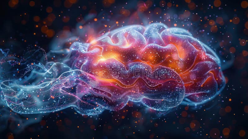 Colorful Brain Explosion on Dark Background for Creative Thinking and ...