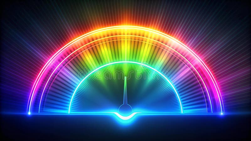 A Vibrant and Dynamic Level Meter Illustration with Glowing Lines AI ...