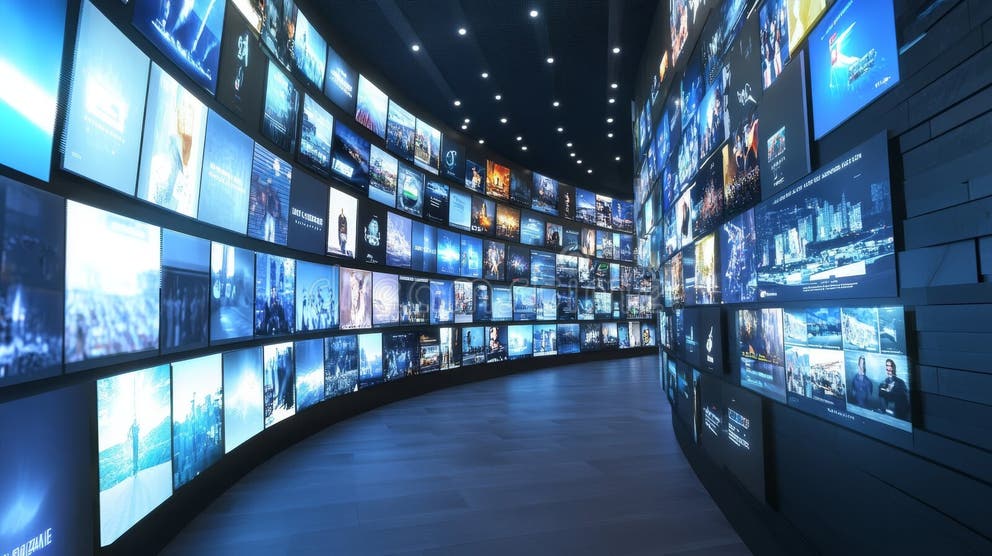 A Vibrant and Dynamic Multimedia Streaming Wall Displaying a Colorful ...