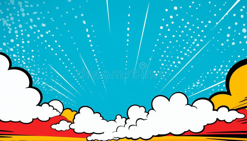 Vibrant and Dynamic Pop Art Comic Illustration Background with Copy ...