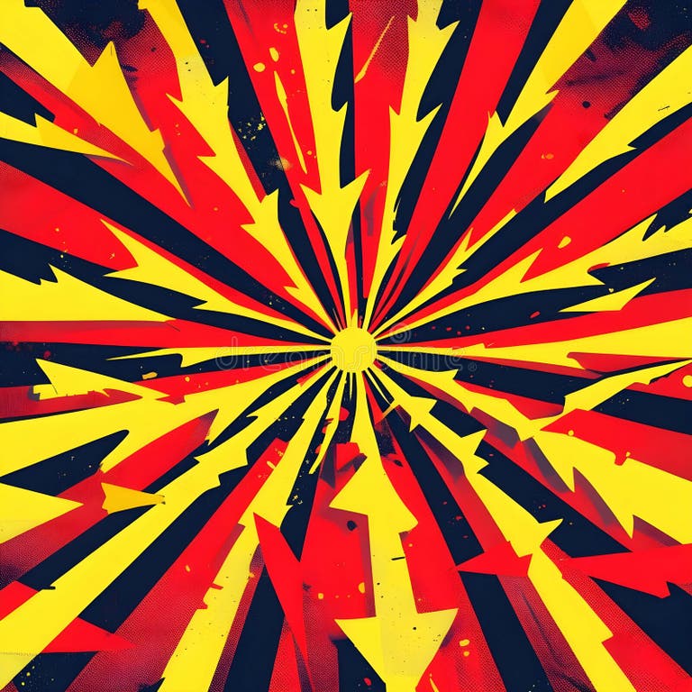 A Vibrant, Dynamic Radial Explosion Pattern with Alternating Red and ...