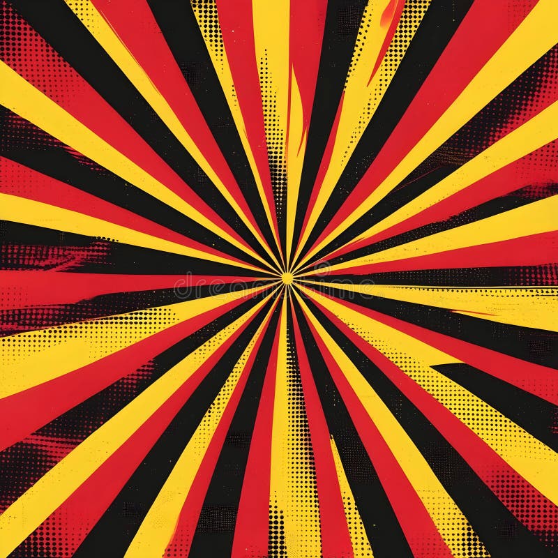 A Vibrant, Dynamic Radial Explosion Pattern with Alternating Red and Yellow Jagged Rays ...