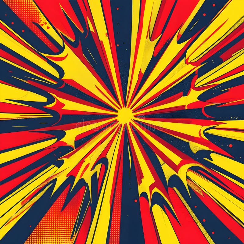 A Vibrant, Dynamic Radial Explosion Pattern with Alternating Red and ...