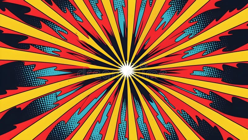 A Vibrant, Dynamic Radial Explosion Pattern with Alternating Red and ...