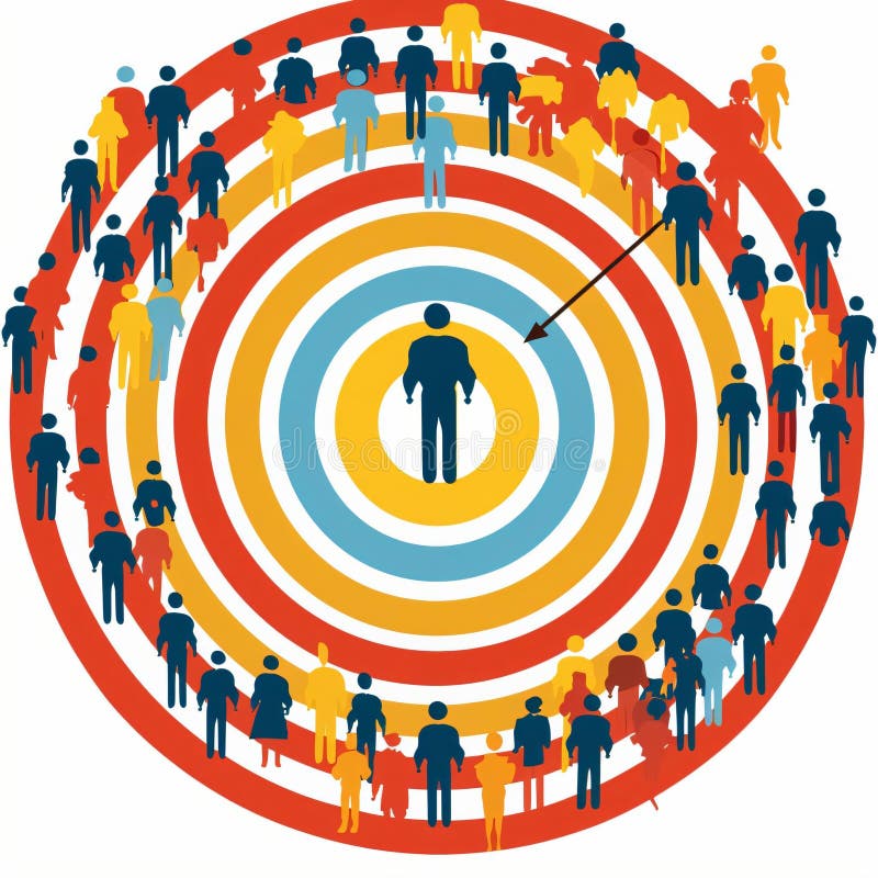 Diverse Inclusive Target Audience is Represented Colorful Concentric ...