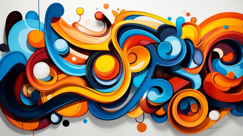 Vibrant Dynamic Scribble Illustrations with Bold Contrasts and Flat ...