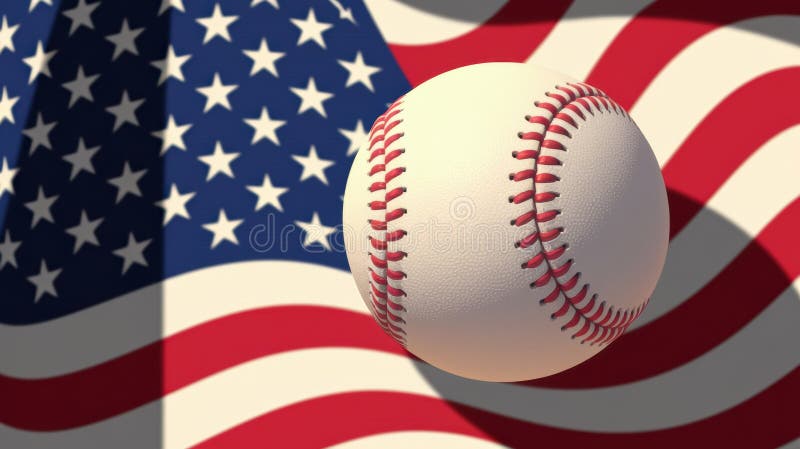 Patriotic Baseball with American Flag and Vintage Textures Stock ...