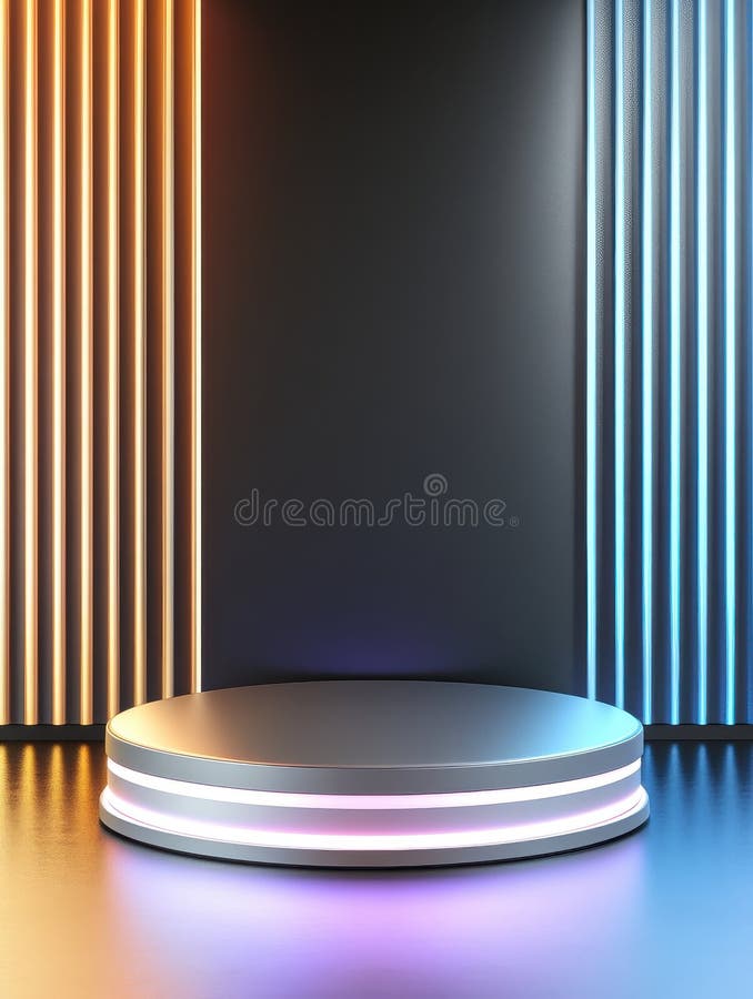 Dynamic DJ Setup with Laptop and Mixing Equipment in Vibrant Light Show ...