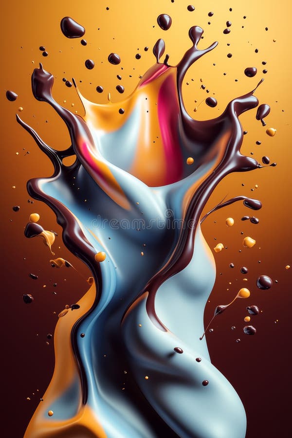 Dynamic Splash of Colorful Liquid Art Creating an Eye-catching Visual ...