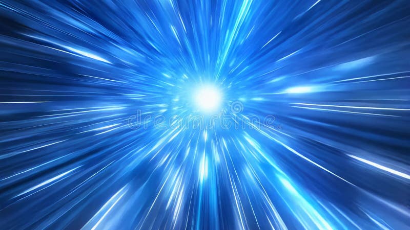 A Vibrant, Dynamic Starburst of Blue and White Light Rays Radiating ...