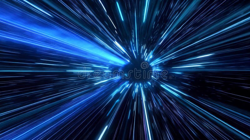 A Vibrant, Dynamic Starburst of Blue and White Light Rays Radiating ...