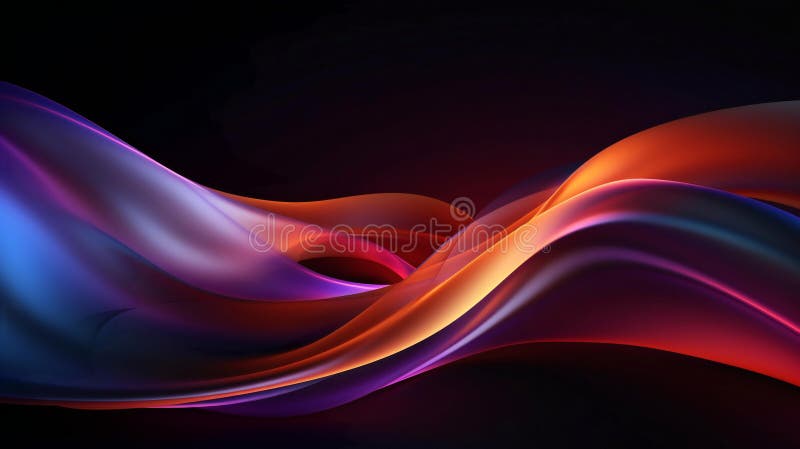 A Vibrant and Dynamic Wave of Colorful Light Against a Dark Black ...