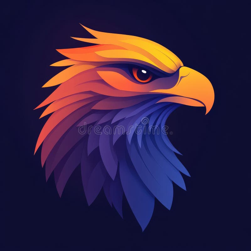 Vibrant Eagle Head in Colorful Gradient Illustration Stock Illustration - Illustration of ...