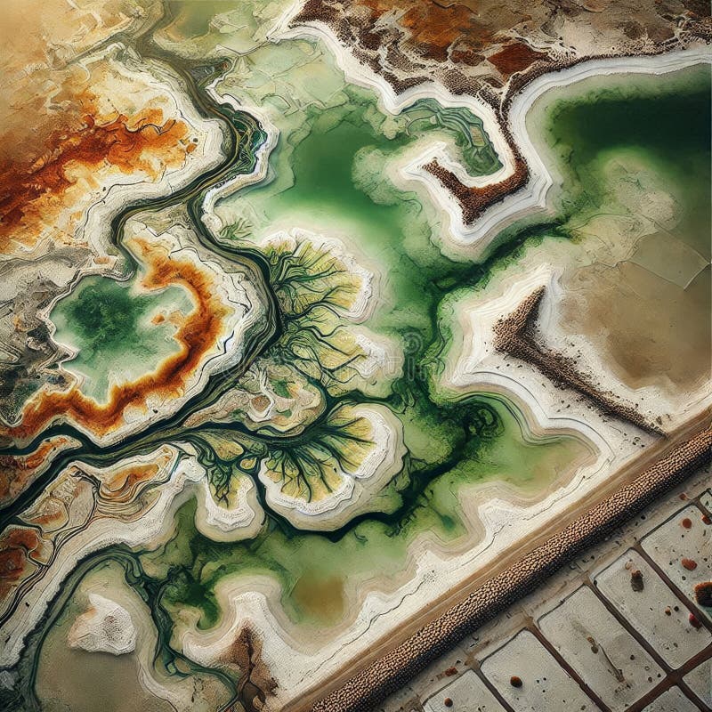 Vibrant Earth Formations in a Remote Environment Stock Illustration ...