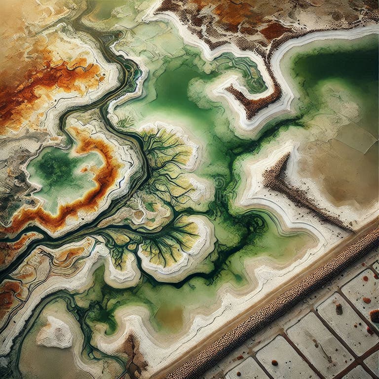 Vibrant Earth Formations in a Remote Environment Stock Illustration ...