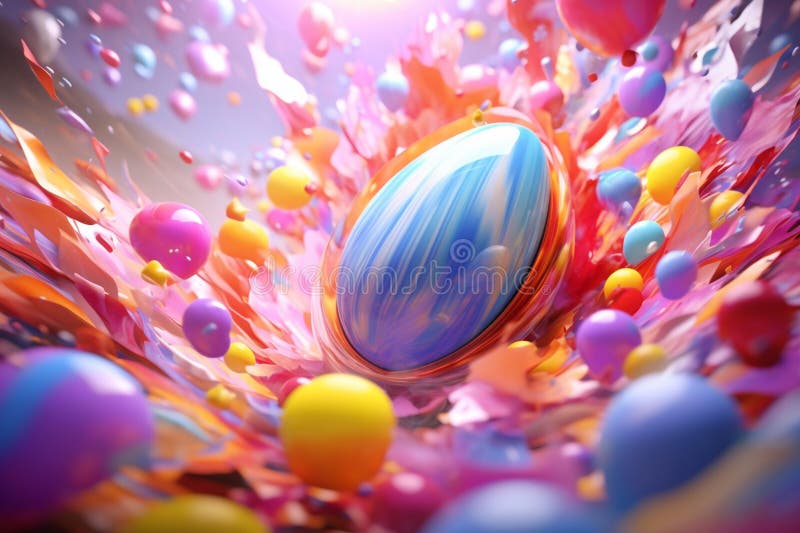 Vibrant Easter Background with Abstract Patterns Stock Illustration ...