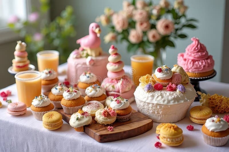 Vibrant Easter Brunch Display Stock Illustration - Illustration of ...