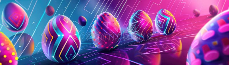 Vibrant Easter Egg Banner Design for Festive Celebrations and Digital ...