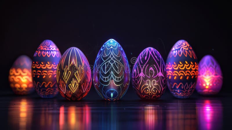 Vibrant Easter Egg Collection with Intricate Designs Stock Image ...