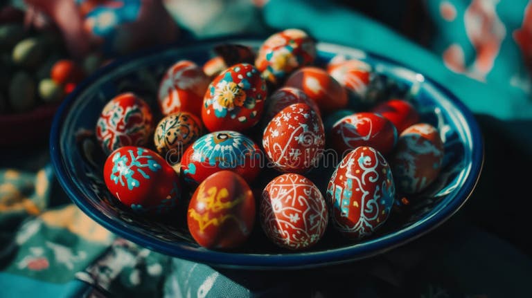 Vibrant Easter Egg Display in Studio Setting for Holiday Decoration ...