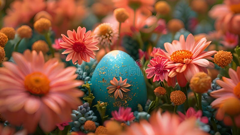 Vibrant Easter Egg In Pastel Hues Spring Colored Easter Egg Festive